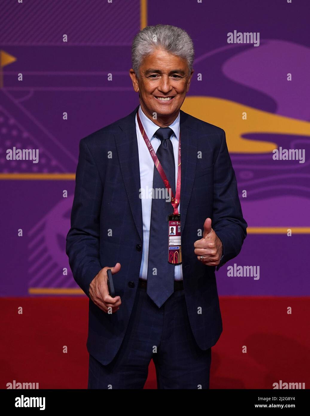 Bebeto during the FIFA World Cup Qatar 2022 Draw at the Doha Exhibition ...