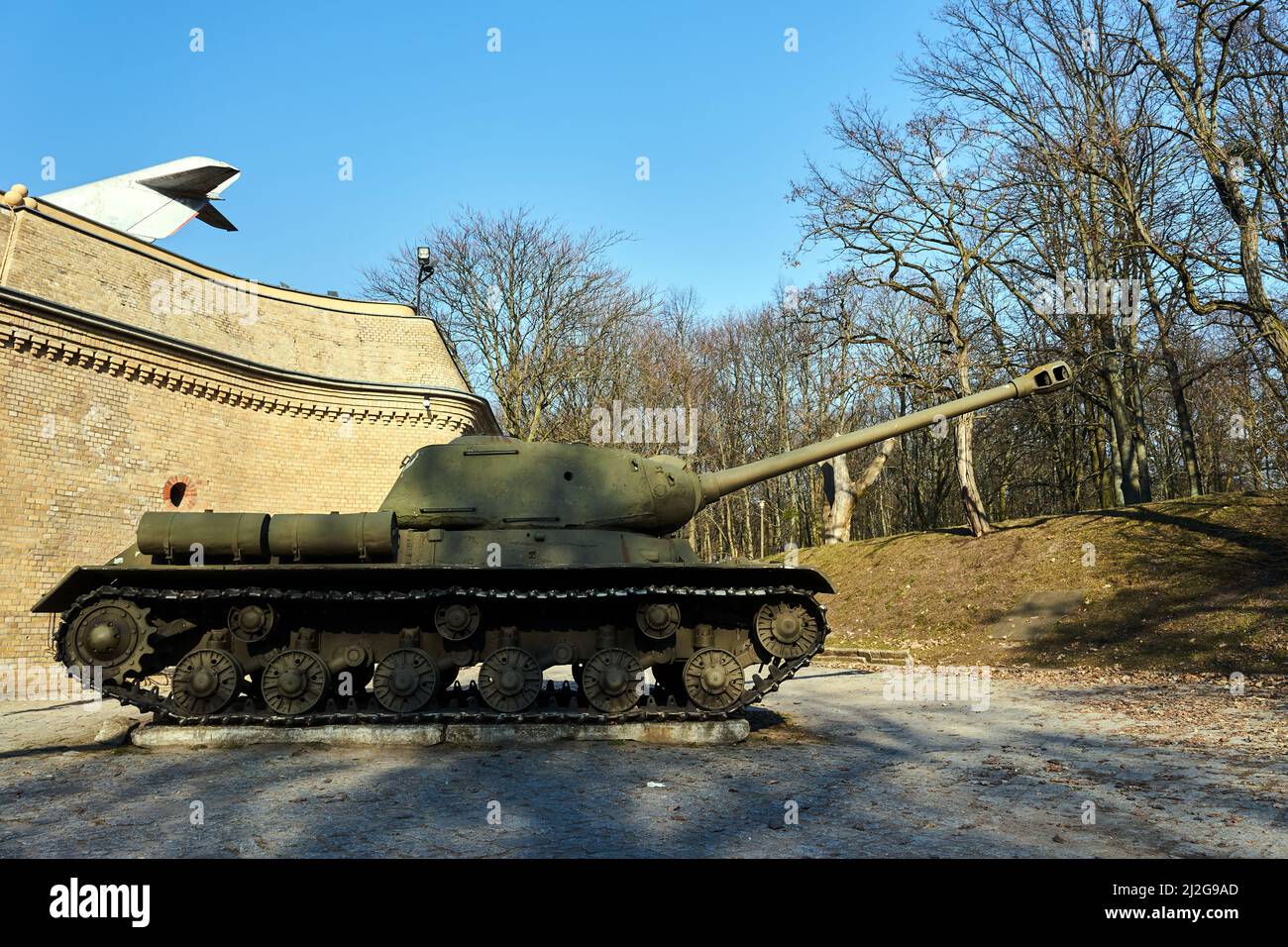 Historic, Soviet tanks from the Second World War in the city of Poznan ...