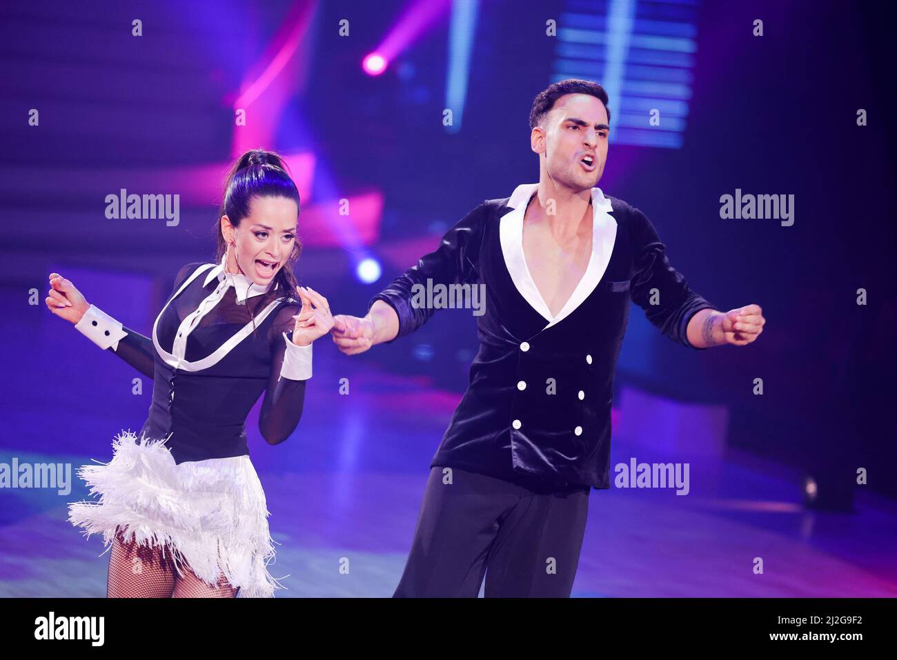 Cologne, Germany. 01st Apr, 2022. Timur Ülker, actor, and Malika ...