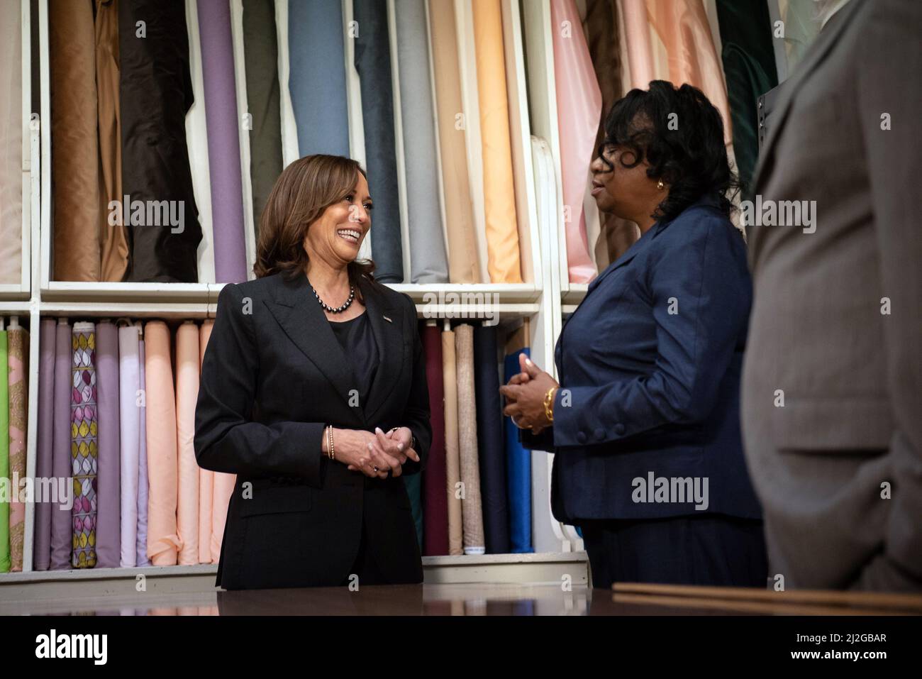 Vice President Kamala Harris meets with small business owner Joycee ...