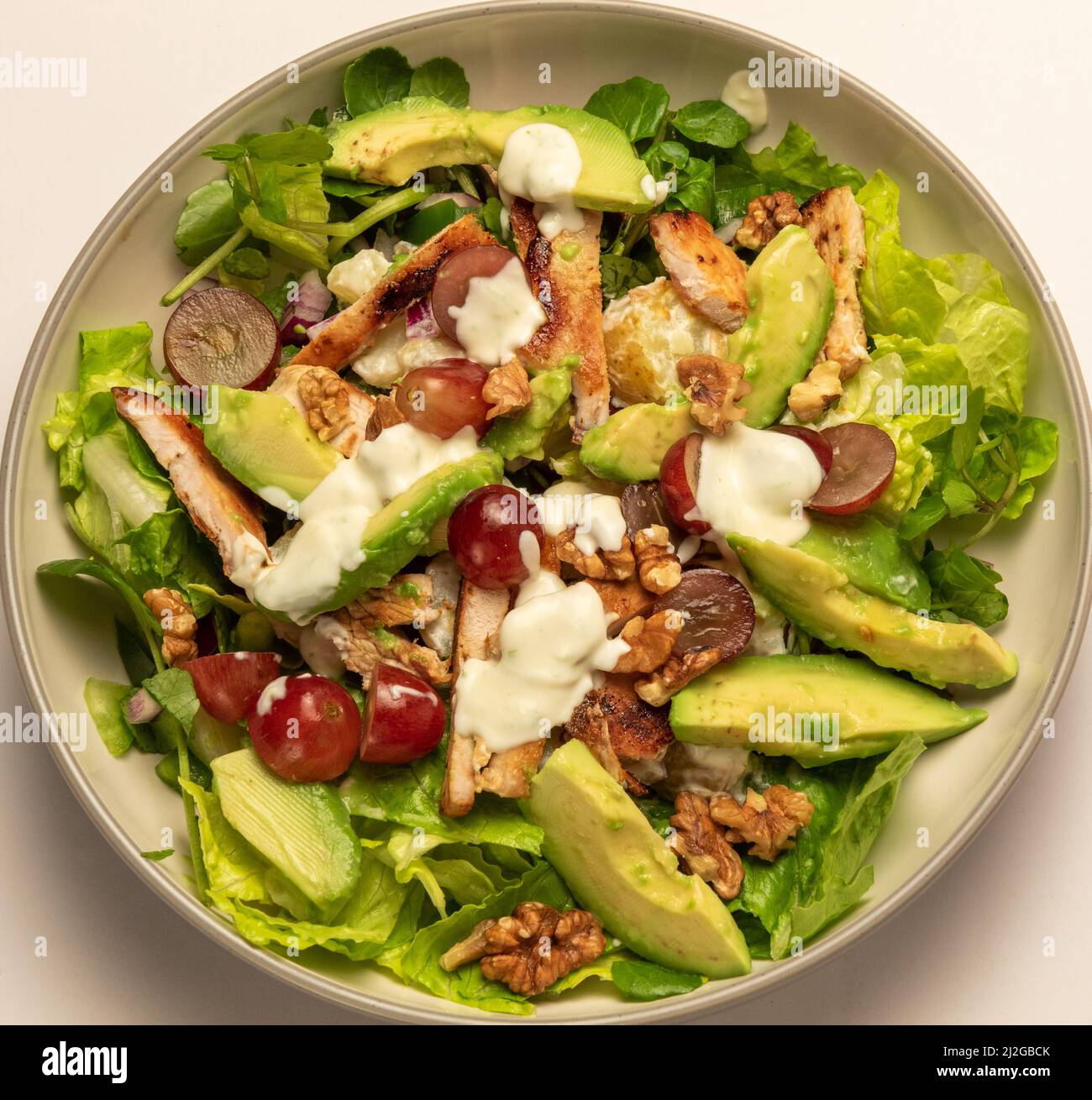 Turkey salad with grapes and walnuts Stock Photo - Alamy