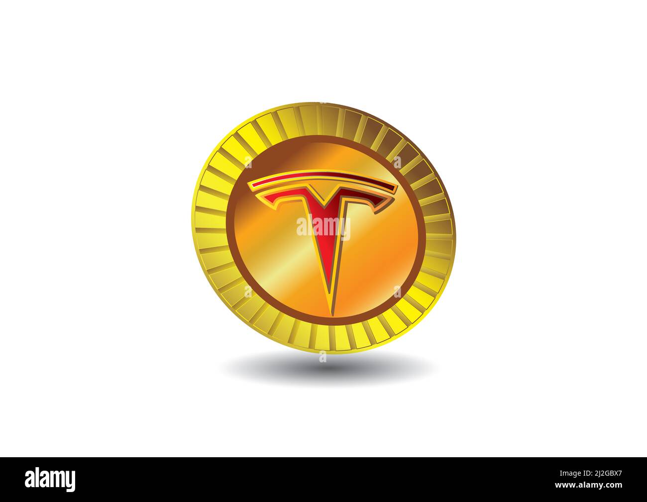 Tesla coin and bitcoin illustration Stock Photo - Alamy