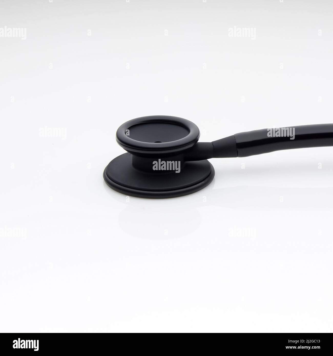 The diaphragm of medical stethoscope isolated on a white background ...