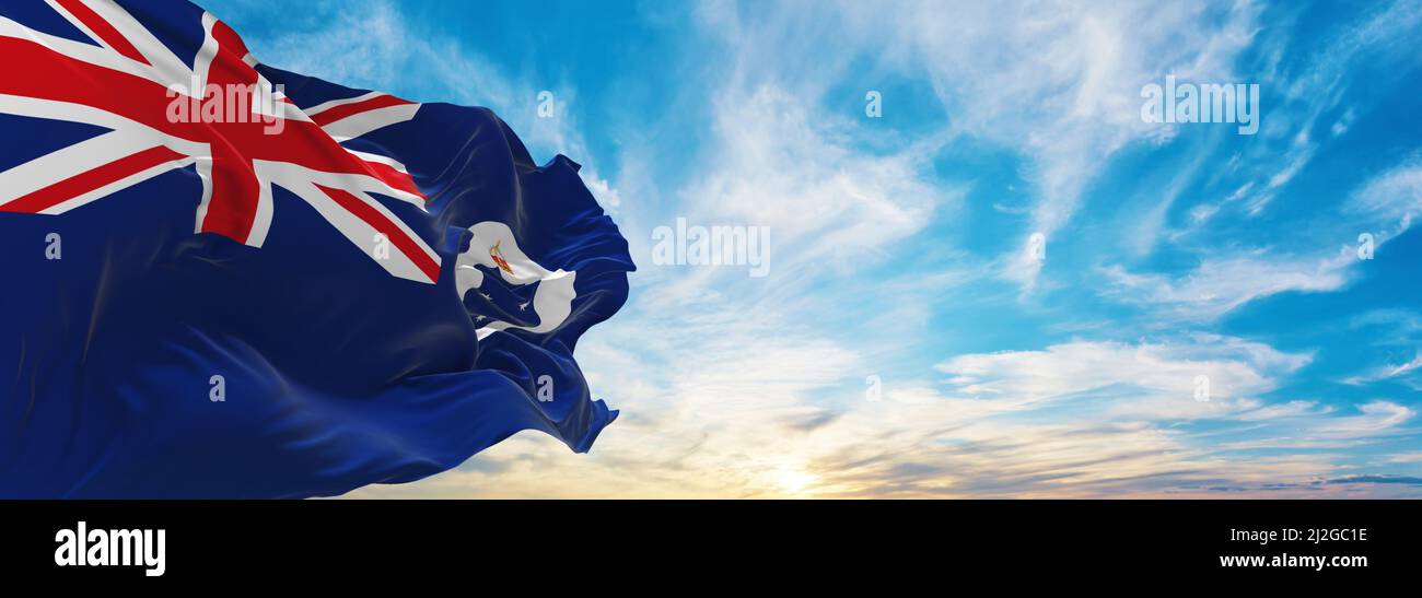 flag of Australasian team for Olympic games , Australia at cloudy sky ...