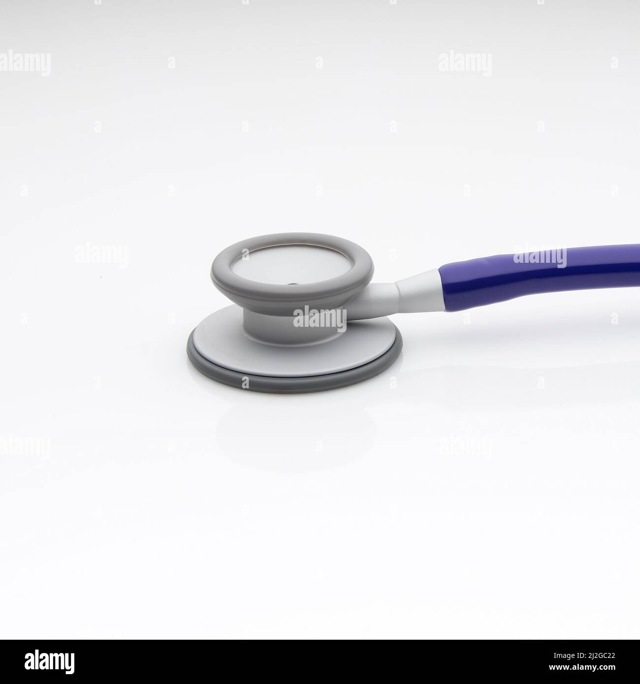 The diaphragm of medical stethoscope isolated on a white background ...