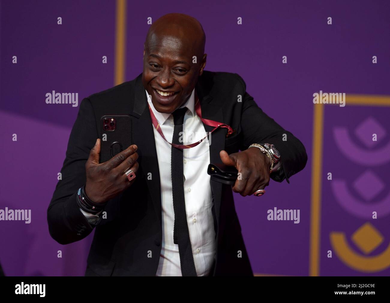 Khalilou Fadiga during the FIFA World Cup Qatar 2022 Draw at the Doha ...