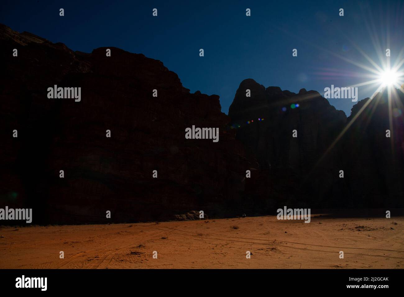Beautiful mountain scenery in the mountain desert in Wadi Rum, Jordan ...