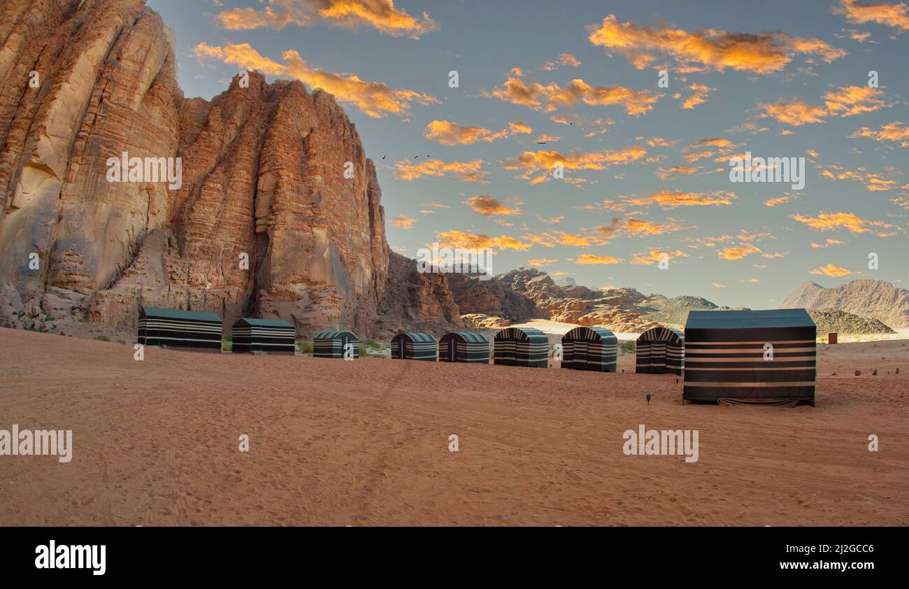 Beautiful mountain scenery in the mountain desert in Wadi Rum, Jordan ...