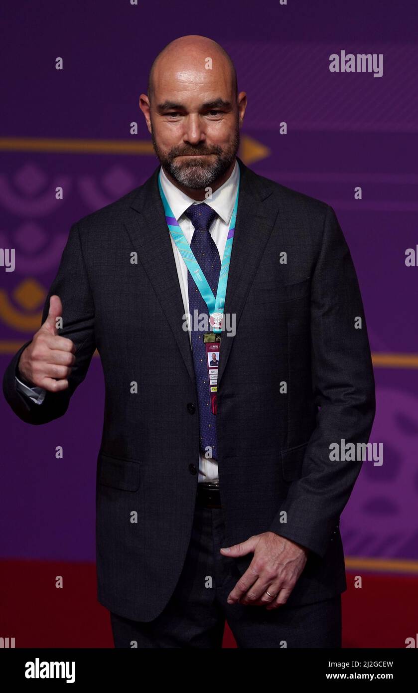 Qatar manager Felix Sanchez during the FIFA World Cup Qatar 2022 Draw ...