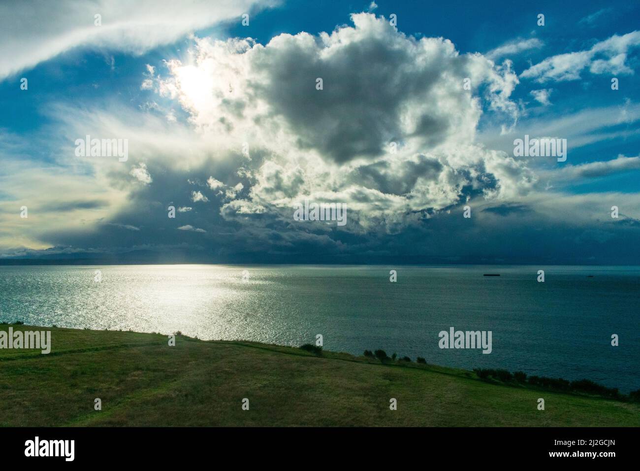 Cloudscape scene over Admiralty Inlet, Fort Ebey State Park, Washington ...