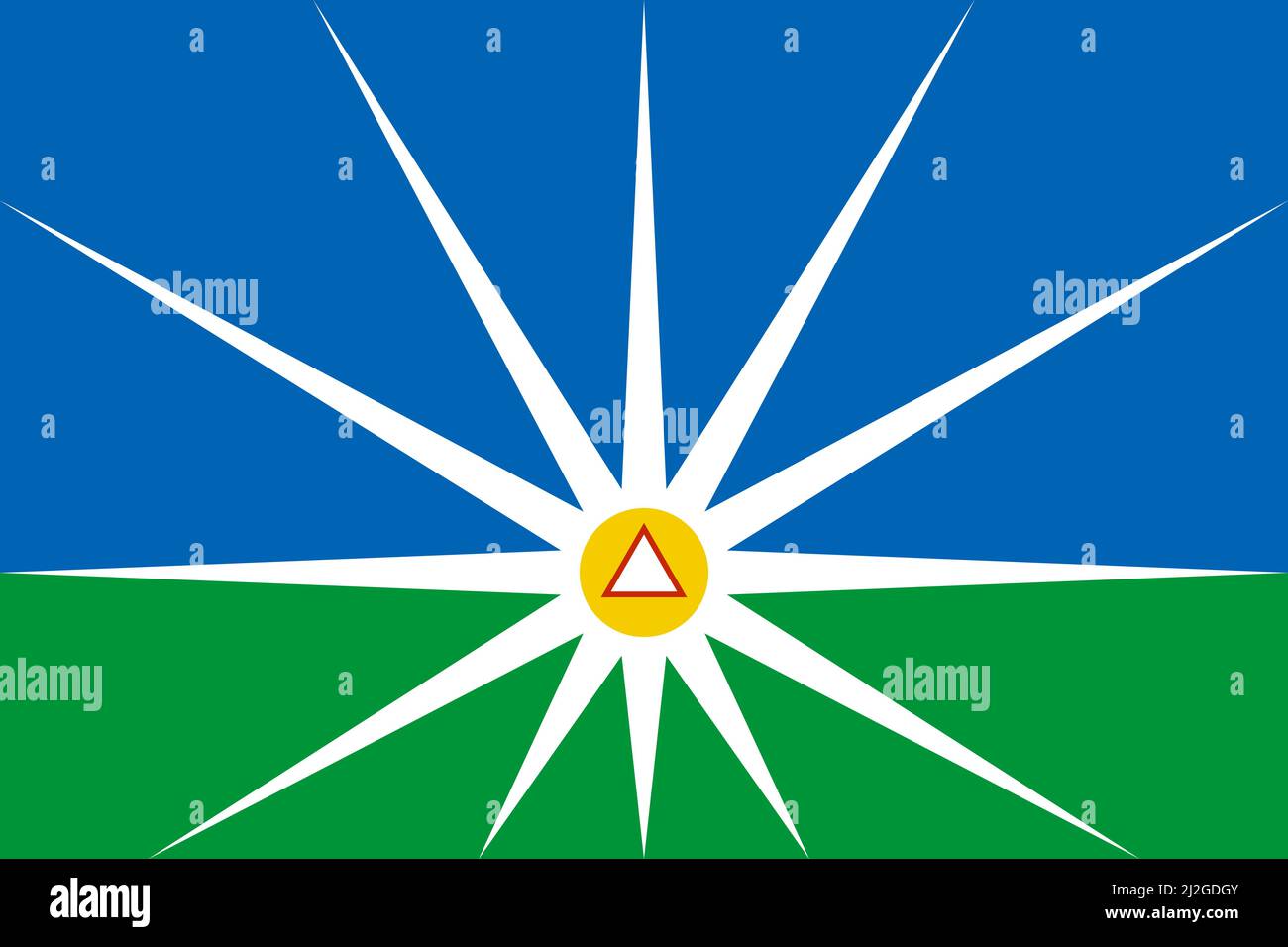 Top view of flag Uberlandia, Brazil. Brazilian patriot and travel ...