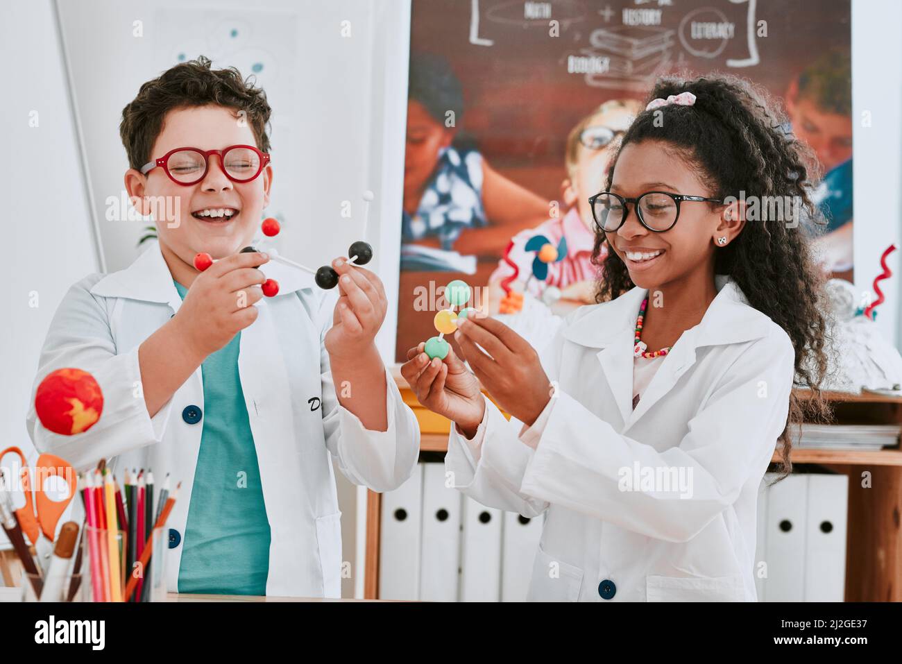 Theres never a dull moment when science is involved. Shot of two ...