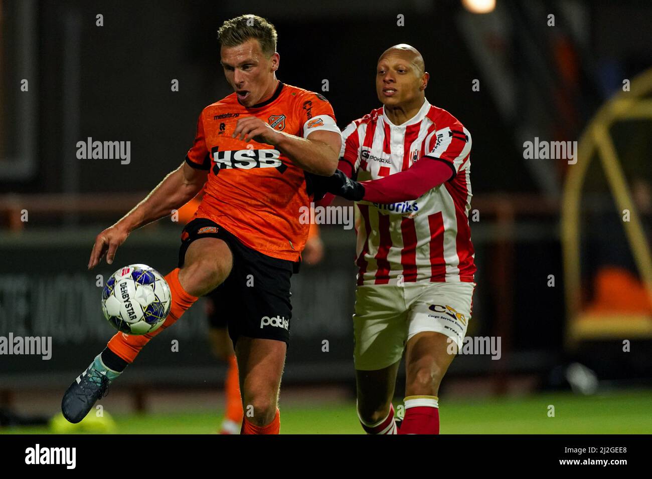 VOLENDAM, NETHERLANDS - APRIL 1: Damon Mirani of FC Volendam, Kay Tejan ...