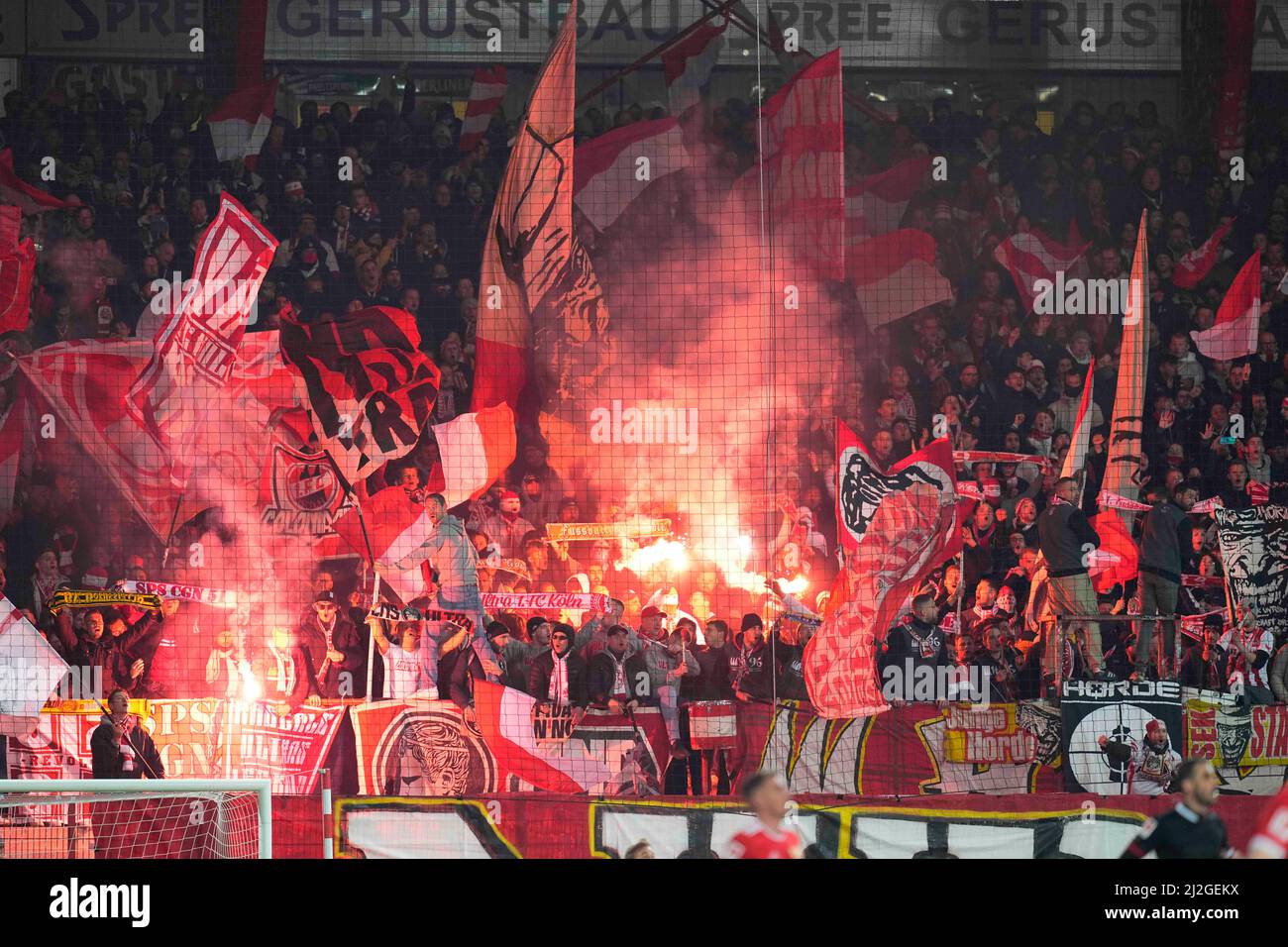 April 1, 2022: fans during FC Union Berlin against FC Cologne, at An ...