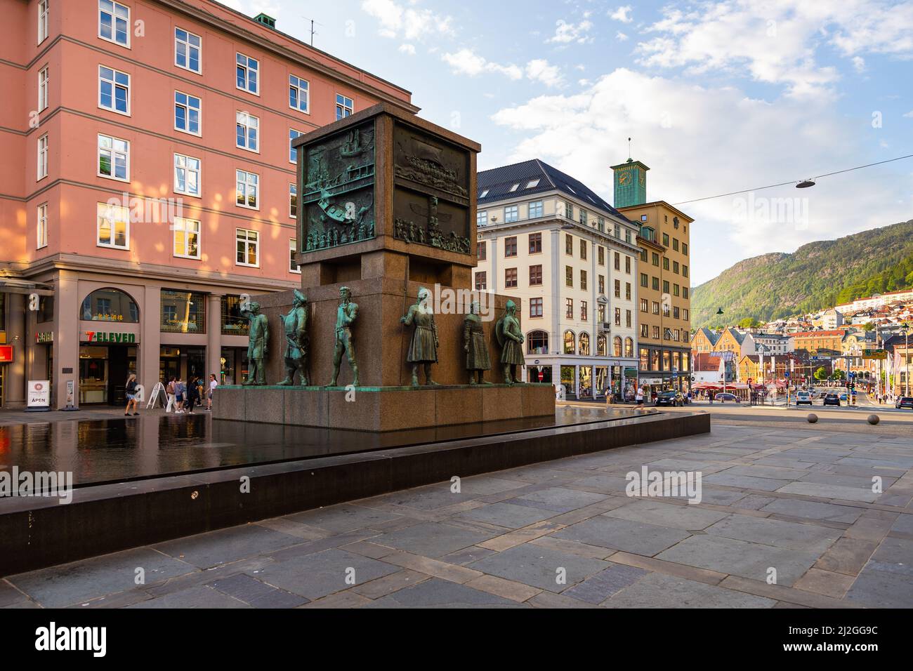 Bergen, Norway - 28 May 2018: Monument in memory of sailors from viking ...