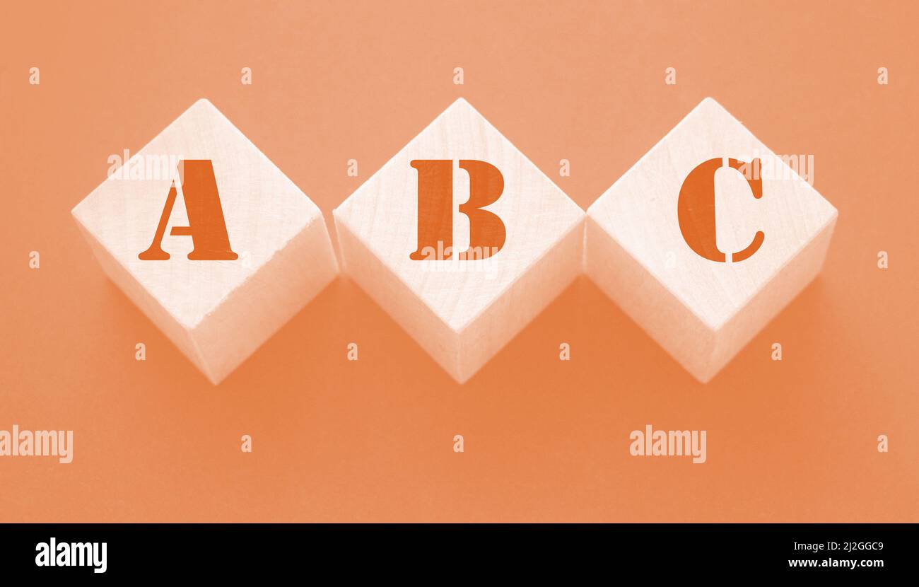 ABC Three wooden cubes with letters. Back to basics elementary school ...