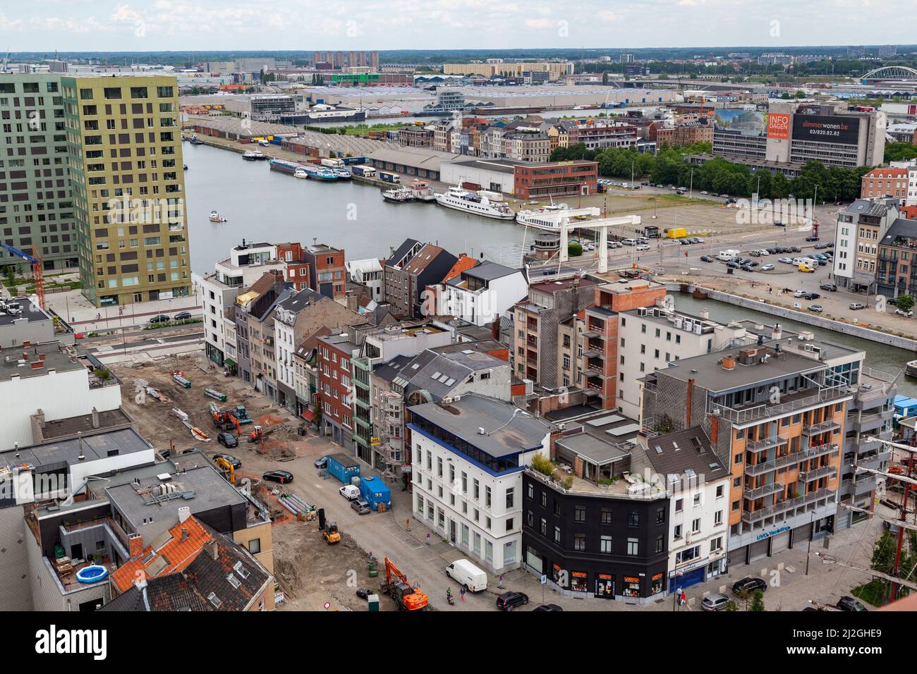 The Antwerp cityscape with historical buildings in Belgium Stock Photo ...