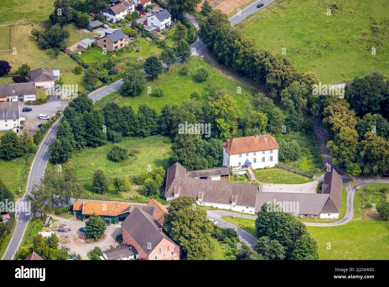 Aerial view, Haus Altendorf aristocratic residence at Schwerter Straße ...