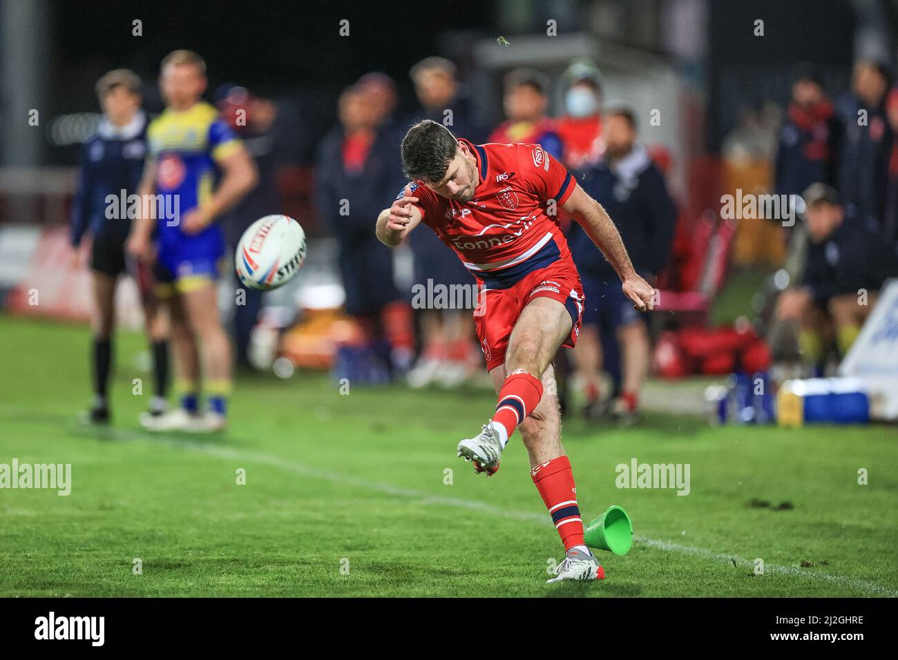 Lachlan Coote #1 of Hull KR converts for a goal Stock Photo - Alamy