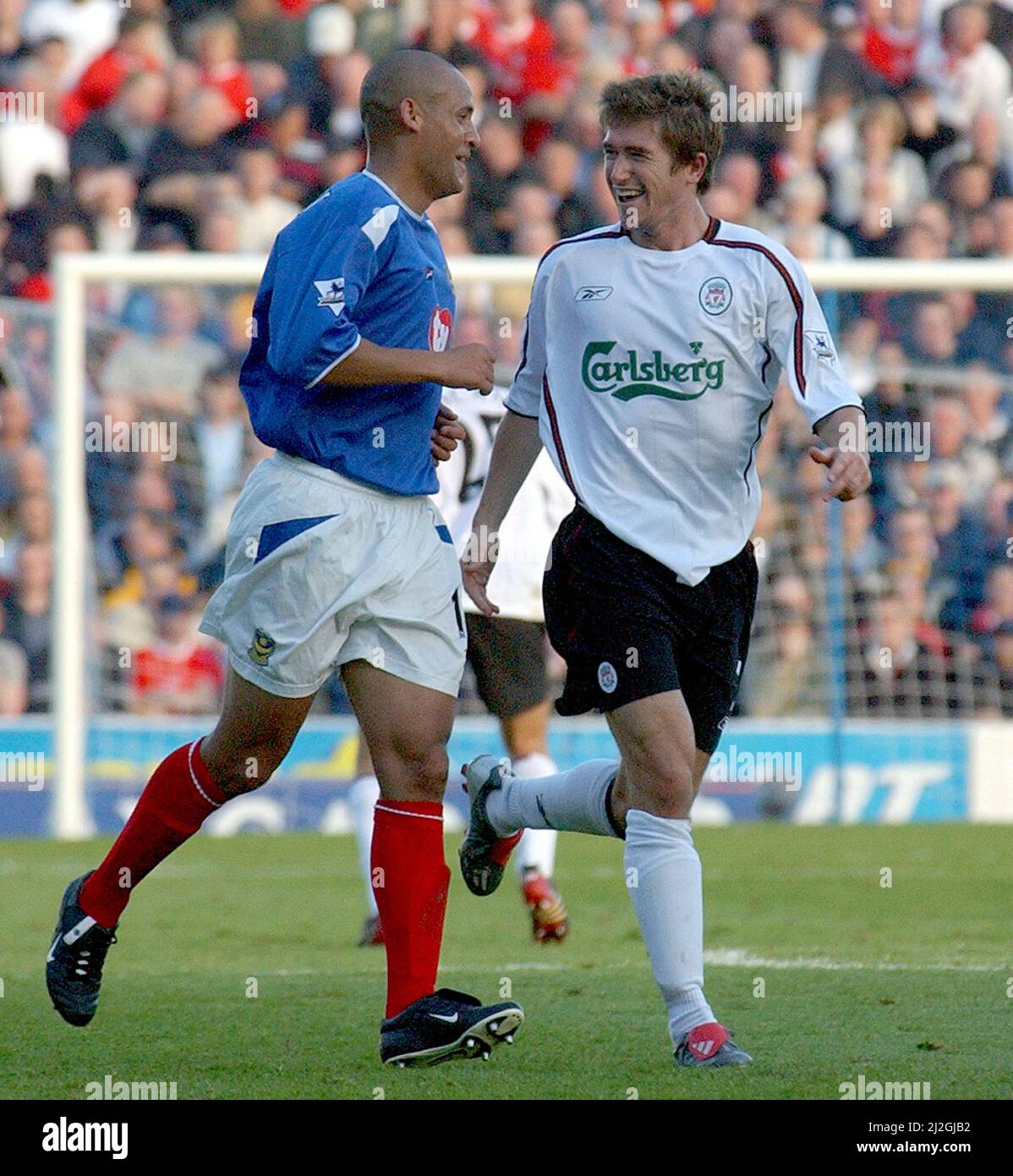 PORTSMOUTH V LIVERPOOL NIGEL QUASHIE AND HARRY KEWELL SHARE A JOKE. PIC ...