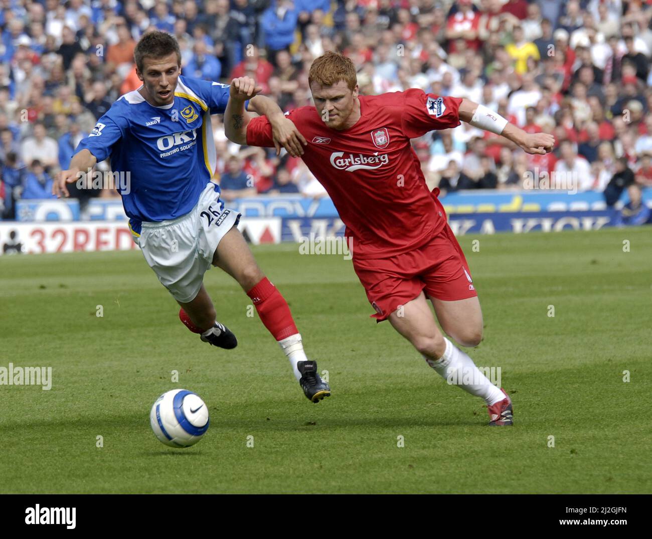 PORTSMOUTH V LIVERPOOL GARY O'NEIL TUSSLES WITH JOHN ARNE RIISE PIC ...