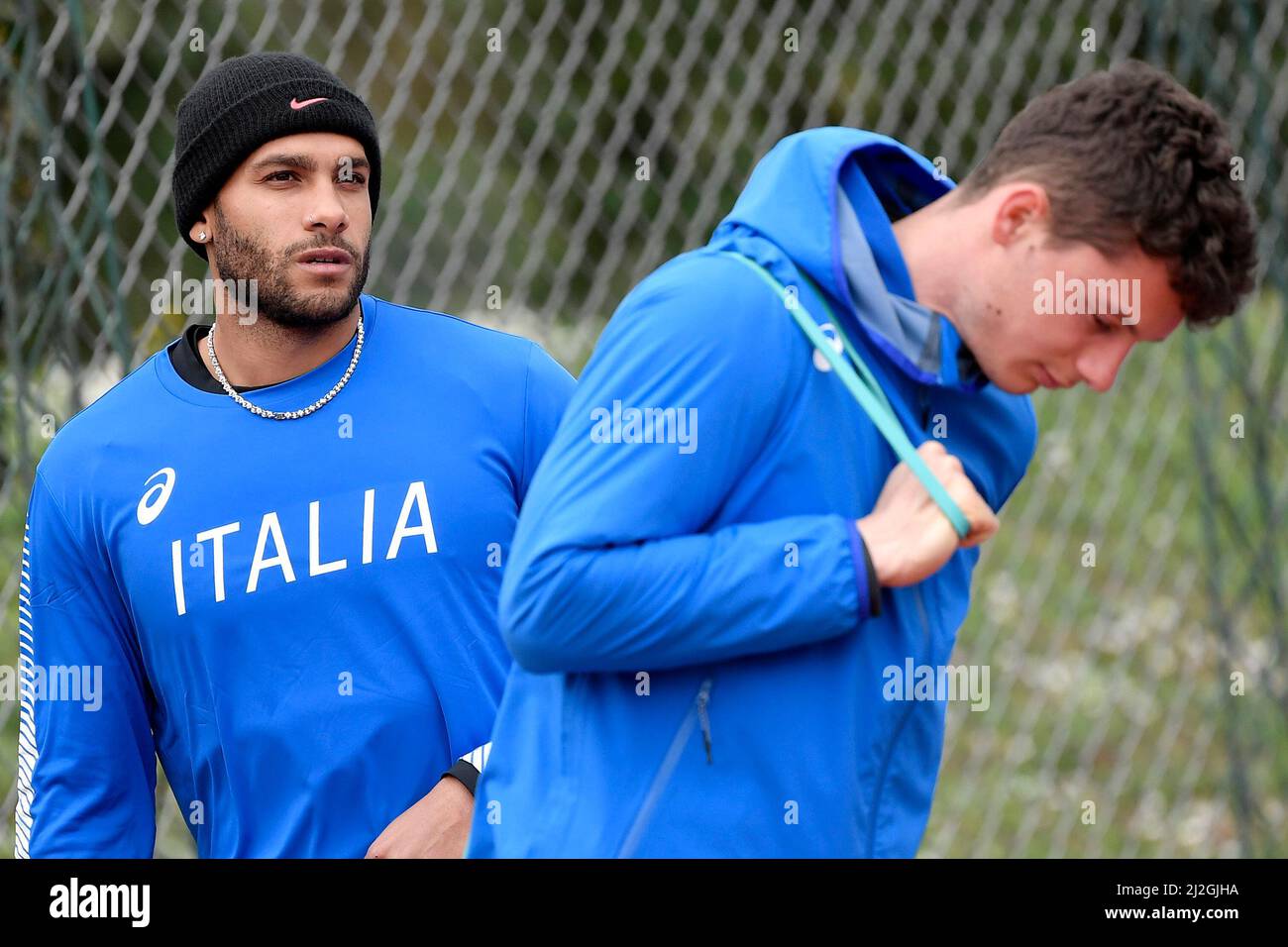 Rome, Italy. 01st Apr, 2022. Italian track and field sprinters Lamont ...
