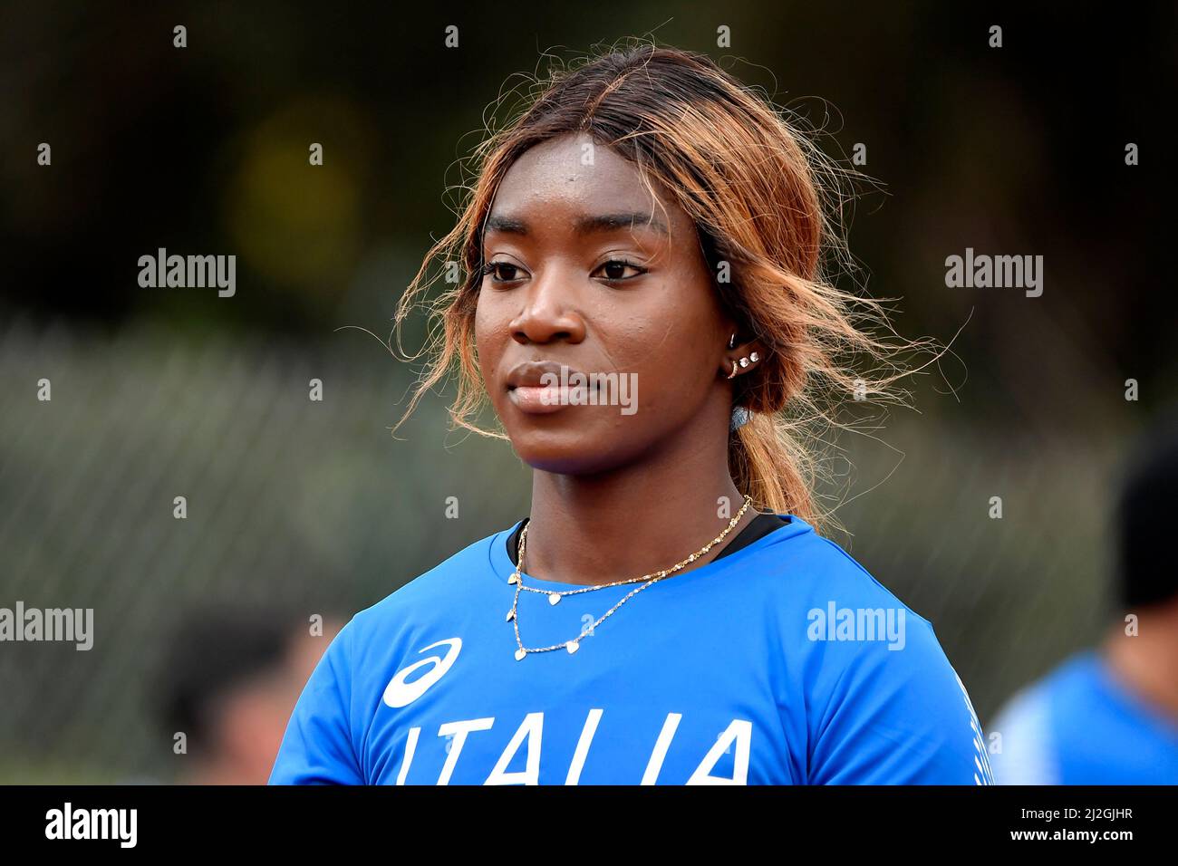 Italian track and field sprinter Zaynab Dosso during a training of the ...
