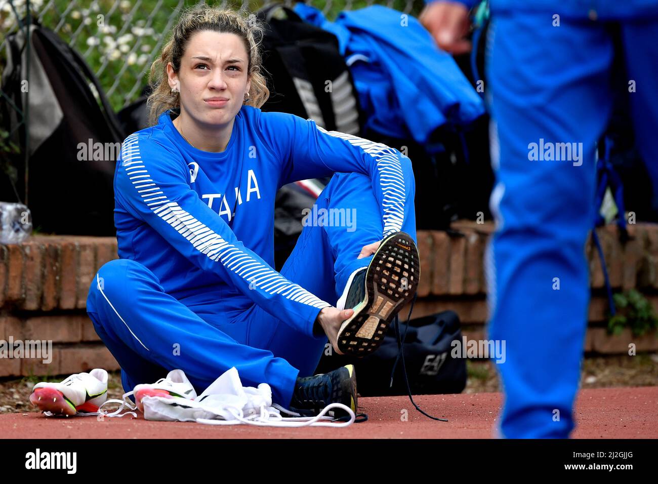 Italian track and field sprinter Anna Bongiorni during a training of ...
