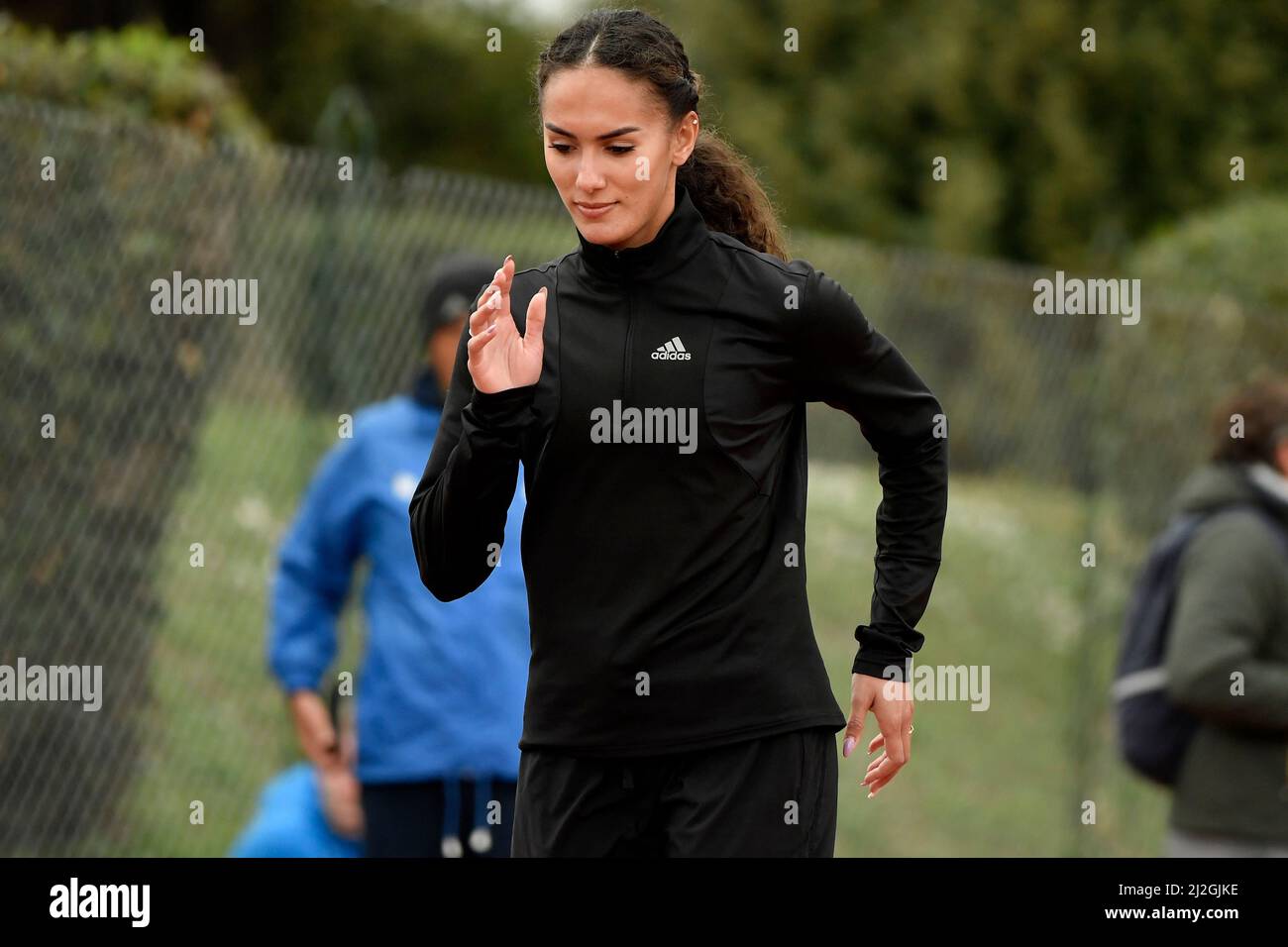 Italian track and field sprinter Dalia Kaddari during a training of the ...