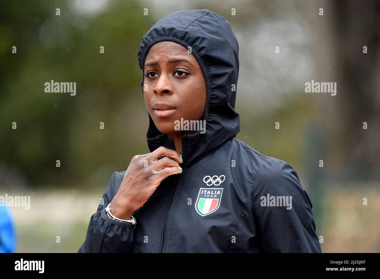 Italian track and field sprinter Gloria Hooper during a training of the ...