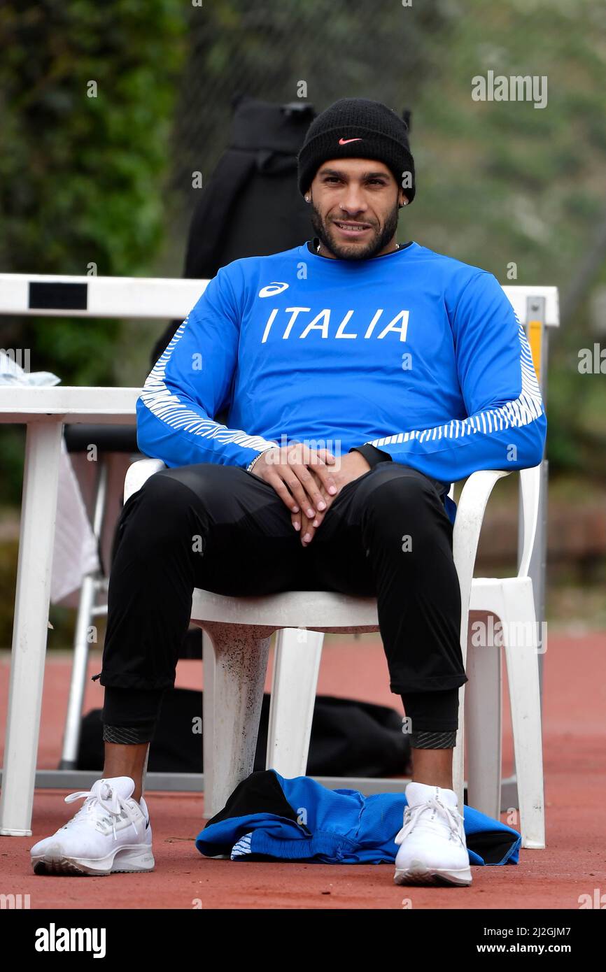 Rome, Italy. 01st Apr, 2022. Italian track and field sprinter Lamont ...