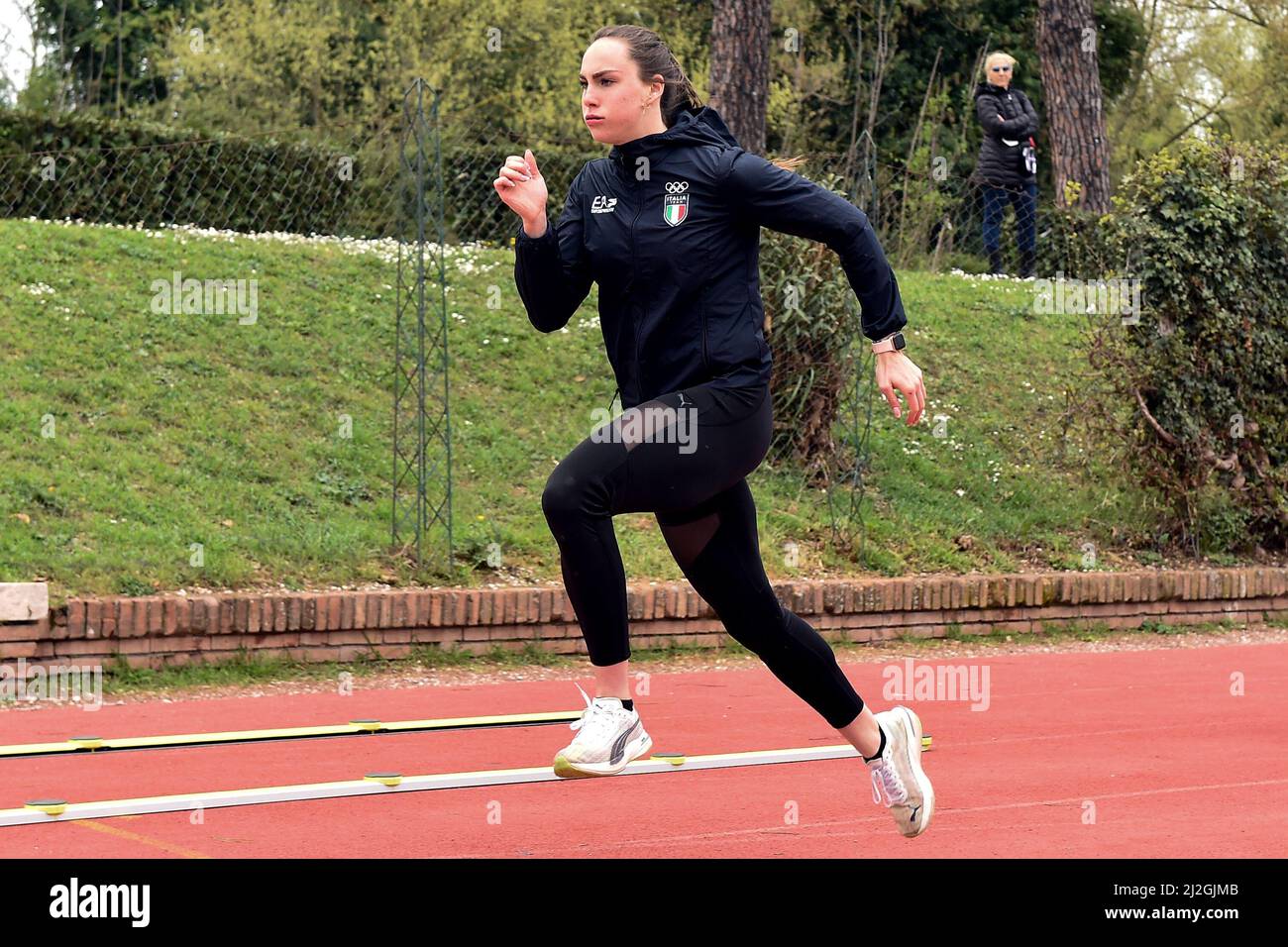 Italian track and field sprinter Vittoria Fontana during a training of ...
