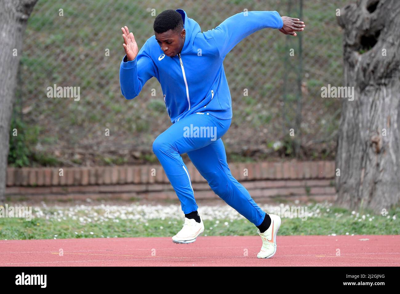Italian track and field sprinter Chituru Ali during a training of the ...