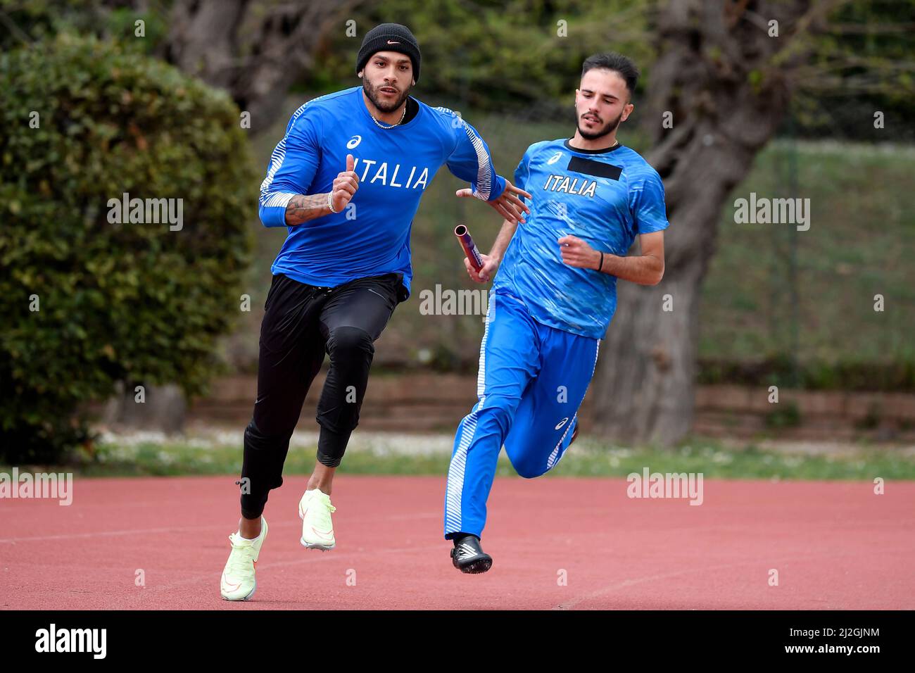 Rome, Italy. 01st Apr, 2022. Italian track and field sprinters Lamont ...