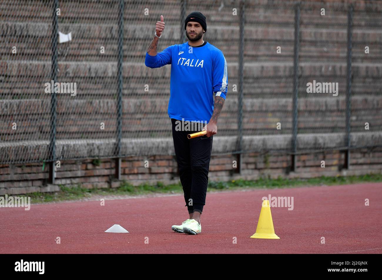 Rome, Italy. 01st Apr, 2022. Italian track and field sprinter Lamont ...