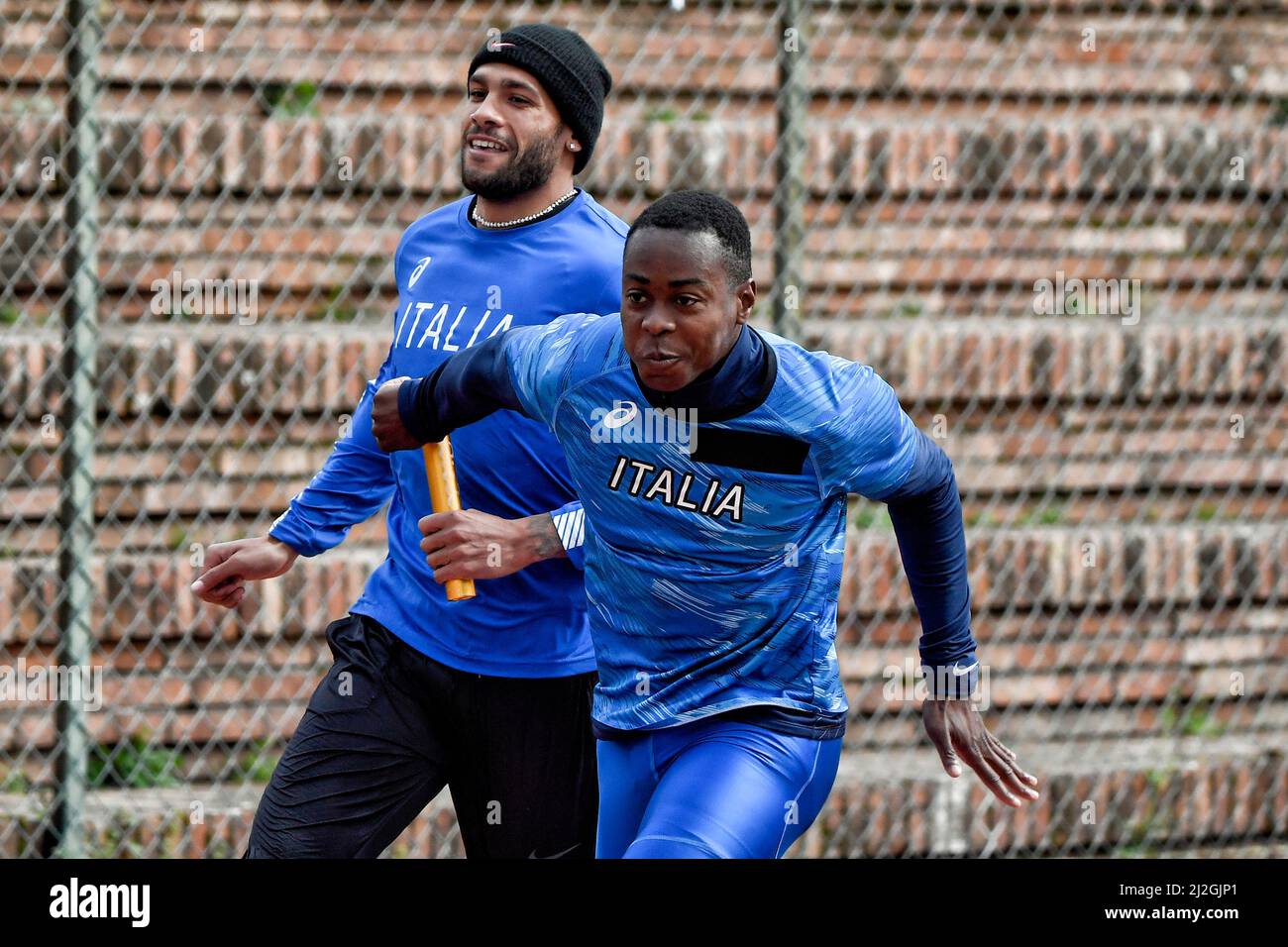 Rome, Italy. 01st Apr, 2022. Italian track and field sprinters Lamont ...