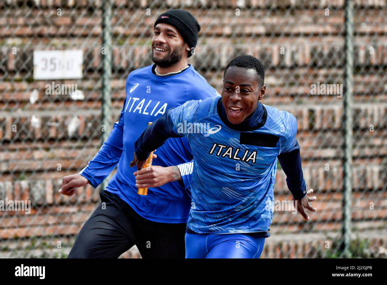 Rome, Italy. 01st Apr, 2022. Italian track and field sprinters Lamont ...