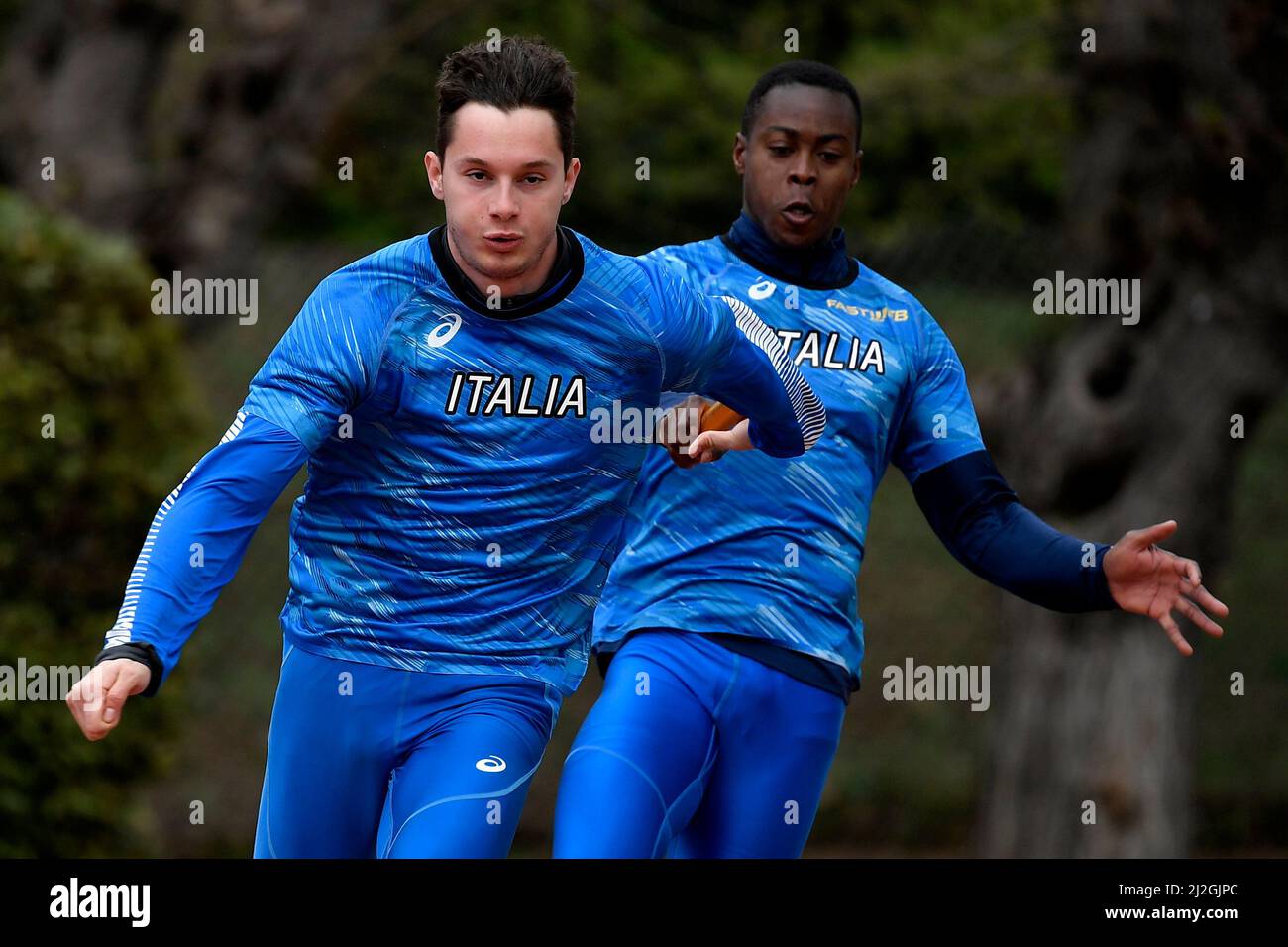 Italian track and field sprinters Filippo Tortu and Fausto Eseosa ...