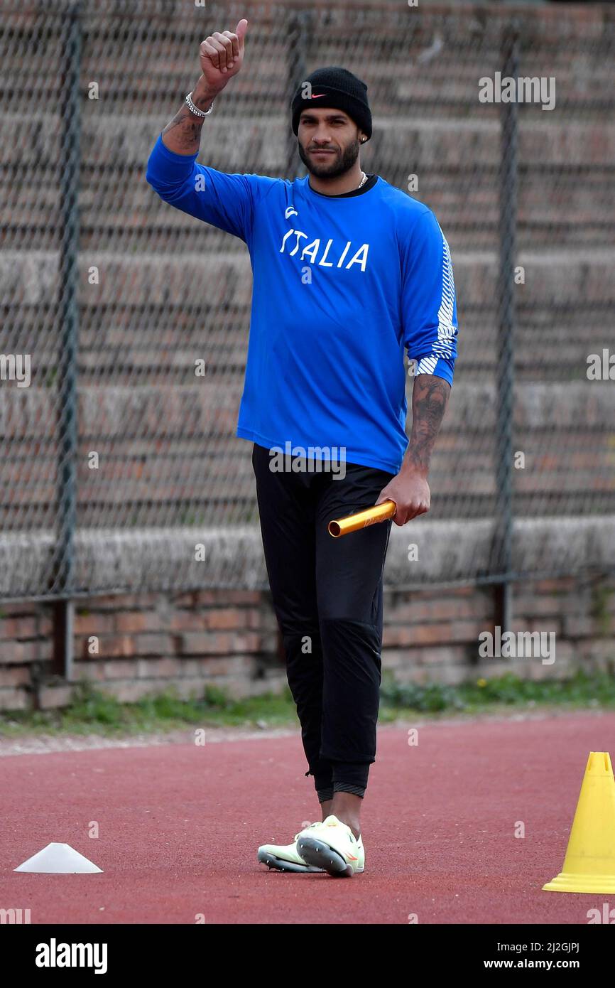 Rome, Italy. 01st Apr, 2022. Italian track and field sprinter Lamont ...