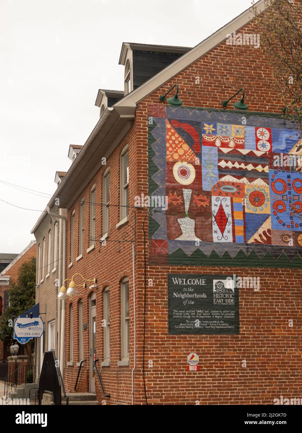 welcome mural on the wall in the Historic East Side of Lancaster PA ...