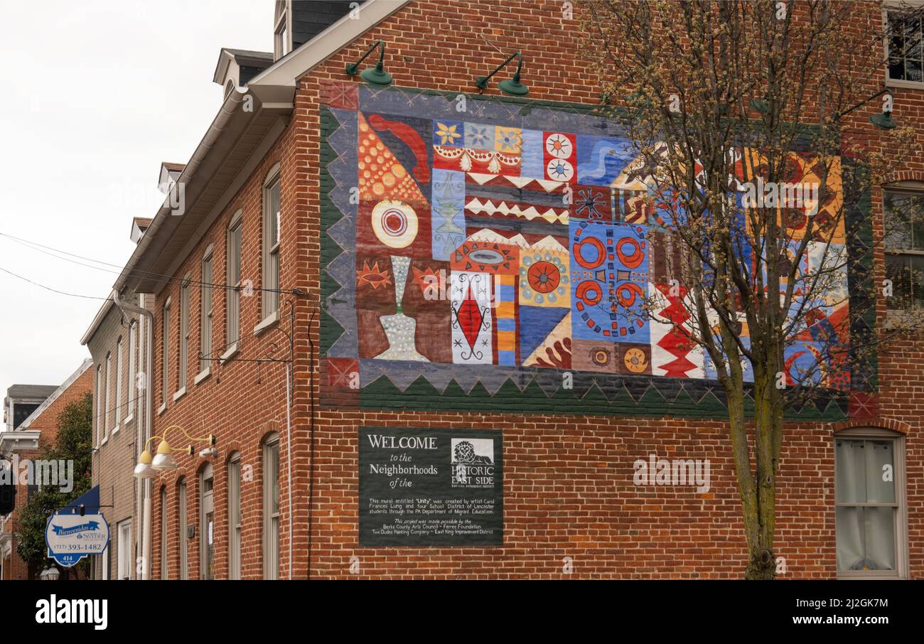welcome mural on the wall in the Historic East Side of Lancaster PA ...