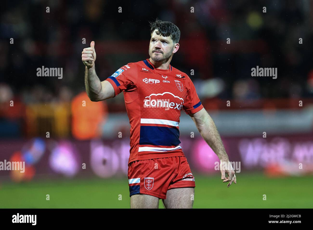 Lachlan Coote #1 of Hull KR gives the fans the thumbs up Stock Photo ...