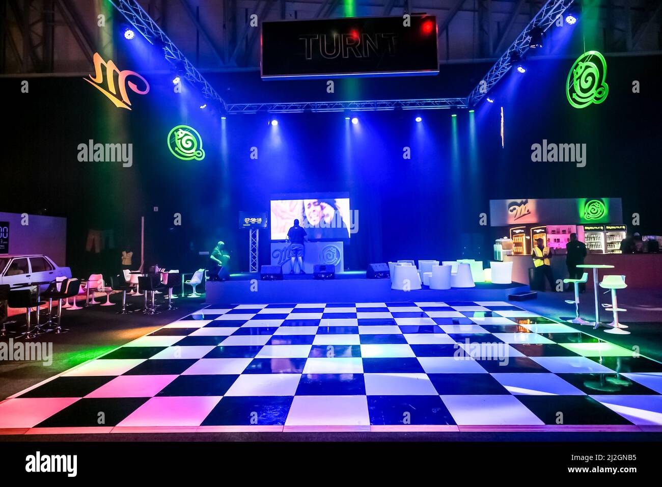 An empty dance floor at indoor party event in Cape Town, South Africa ...