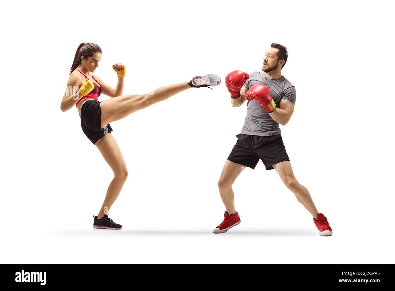 Woman kick boxing hi-res stock photography and images - Alamy
