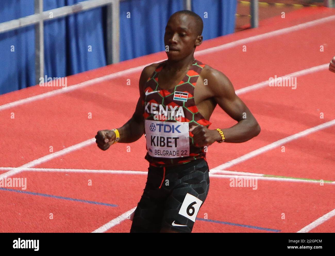 Noah KIBET of Kenya Heat 800 M Men during the World Athletics Indoor Championships 2022 on March ...