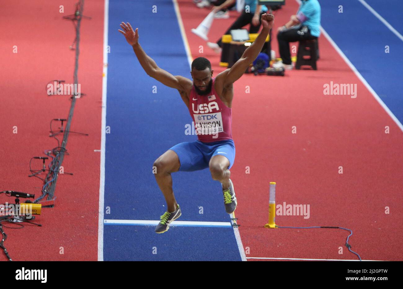 Jarrion LAWSON of USA Final Long Jump Men during the World Athletics ...