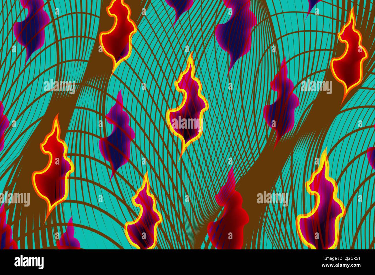 African Wax Print fabric background, Ethnic flowers ornament design ...