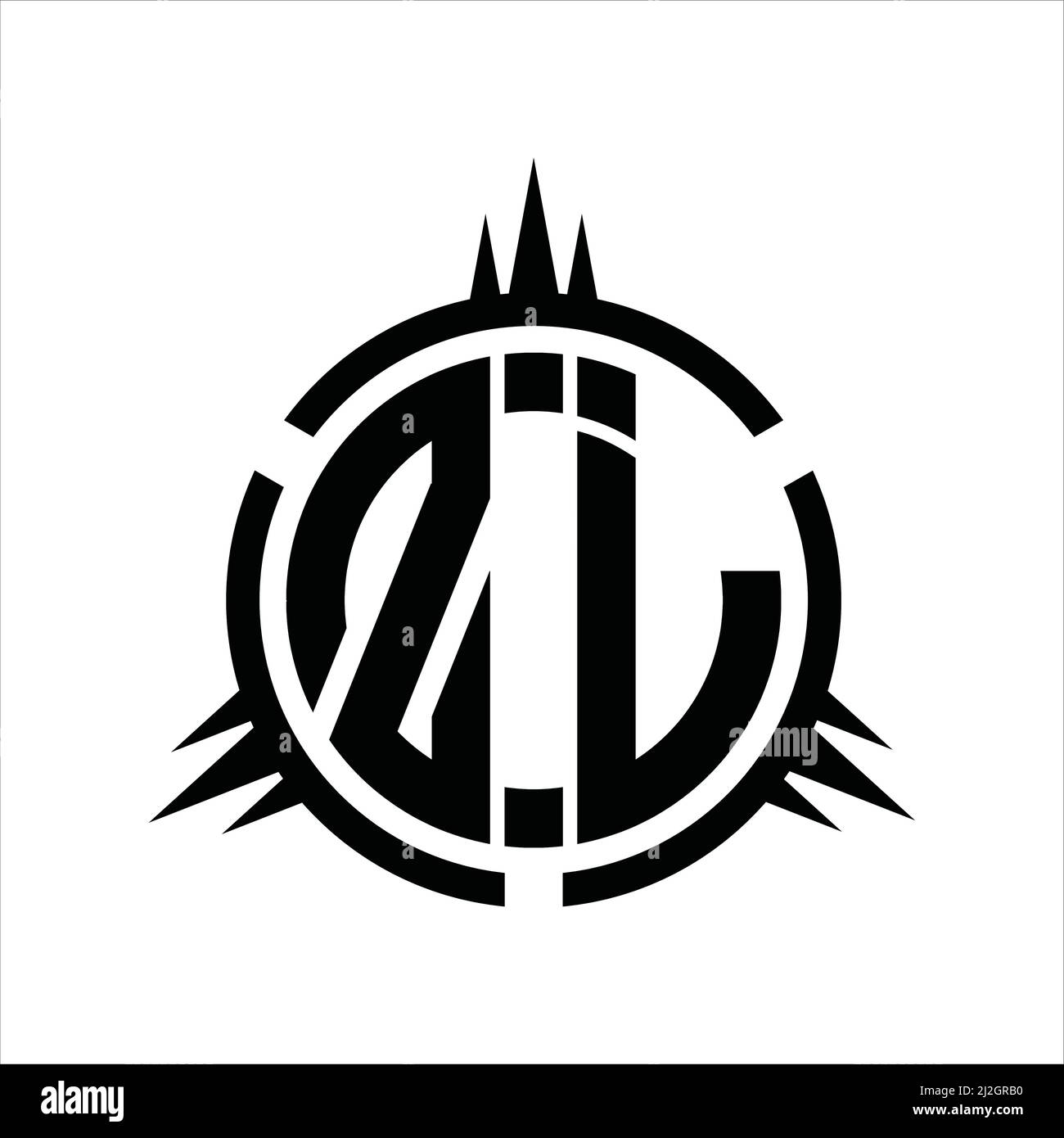 ZJ Logo monogram isolated on circle element design template Stock ...