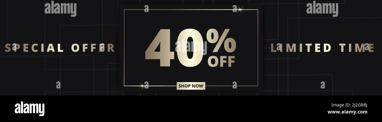 40 off sale banner. Special offer limited time 40 percent off. Sale ...