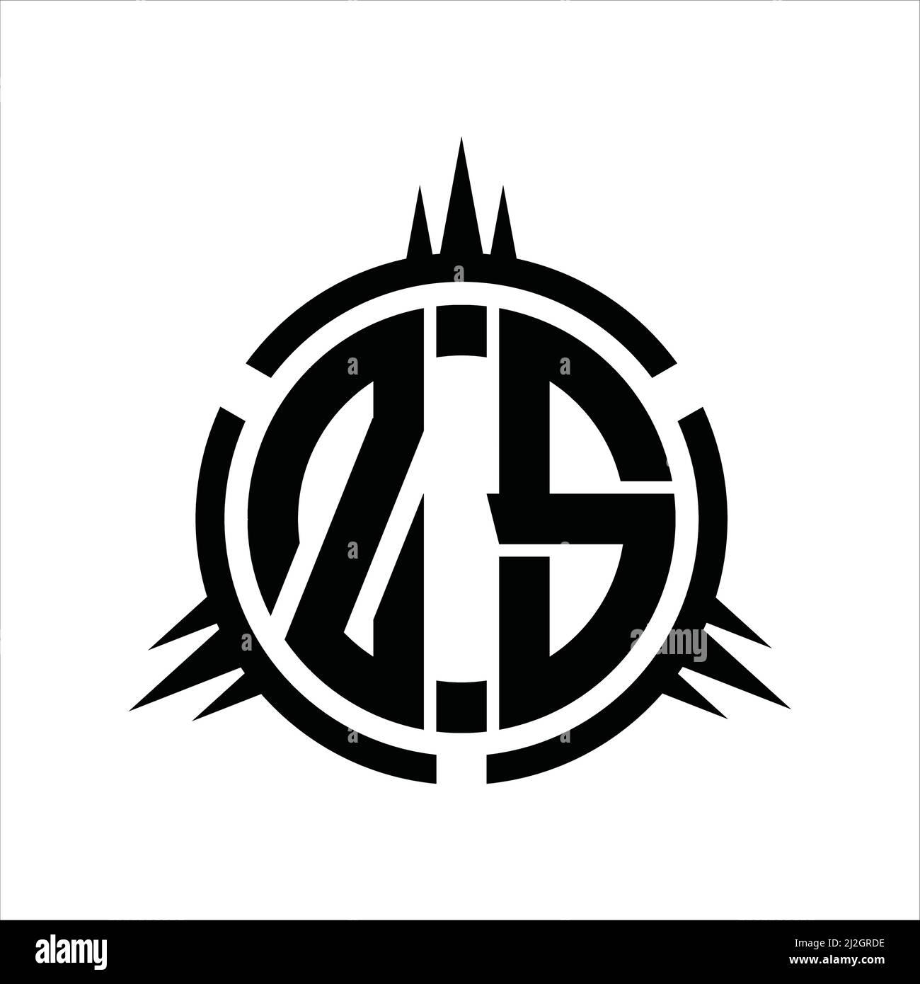 ZS Logo monogram isolated on circle element design template Stock ...